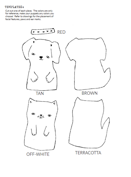free sewing tutorial: dog & cat finger puppets – kata golda handmade