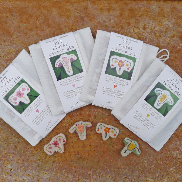 DIY floral uterus pins (fundraiser for planned parenthood) – kata golda ...