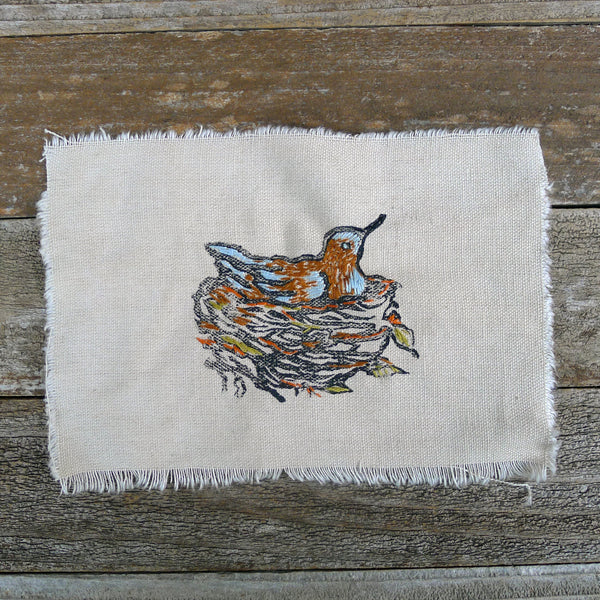 DIY block printed stitching: bird & nest – kata golda handmade